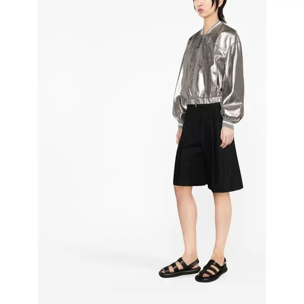 Brunello Cucinelli Metallic Zipped Bomber Jacket
