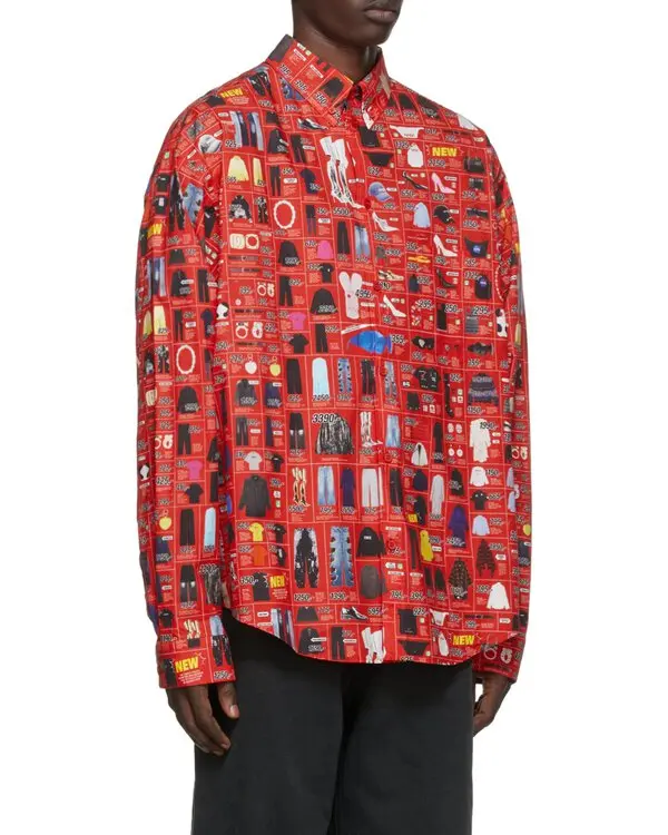 Balenciaga Clothes Printed Buttoned Shirt