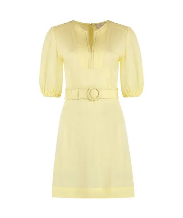 YVES SALOMON Belted Short-sleeve Dress