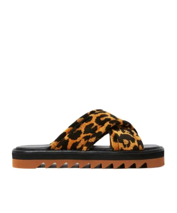 Stella McCartney Leopard Print Twisted Sandals - Black/multicolor