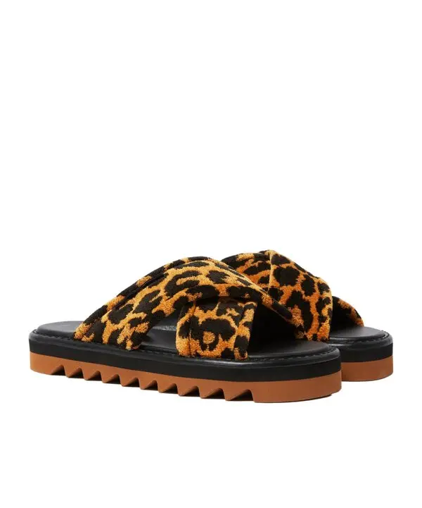 Stella McCartney Leopard Print Twisted Sandals - Black/multicolor