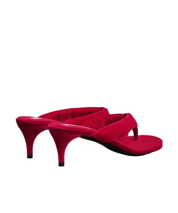 Alaïa Heeled Thong Mules - Magenta