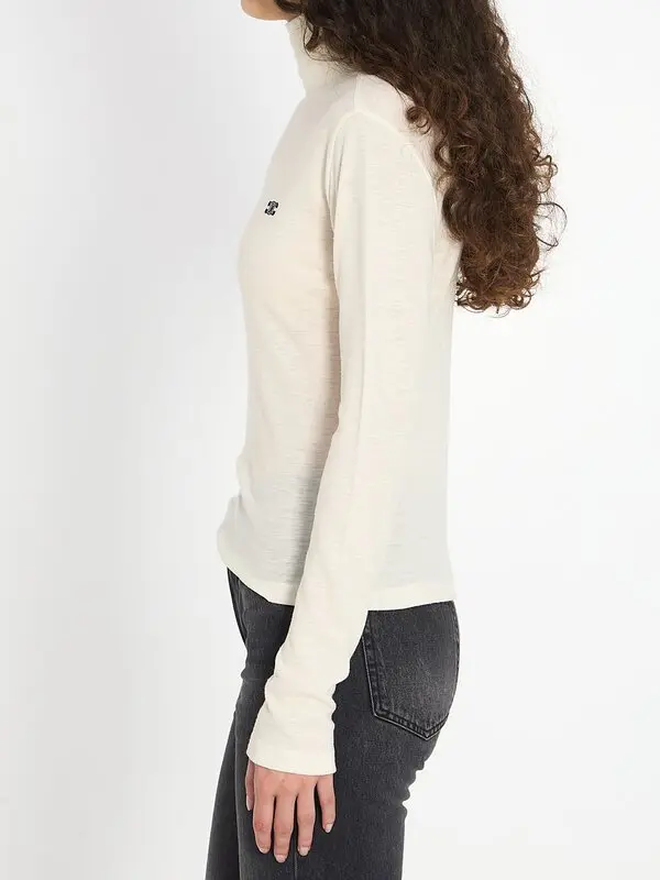 Celine Wool Jersey Turtleneck With Triumph Embroidery