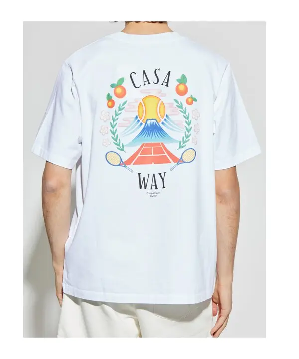 Casablanca Logo Printed Crewneck T-shirt - White