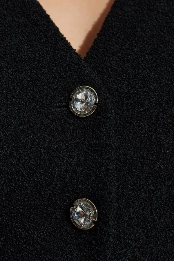 Alessandra Rich V-neck Button Embellished Blazer