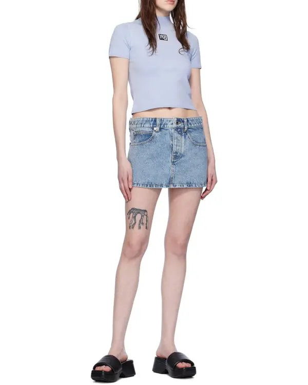 Alexander Wang Embellished Denim Miniskirt