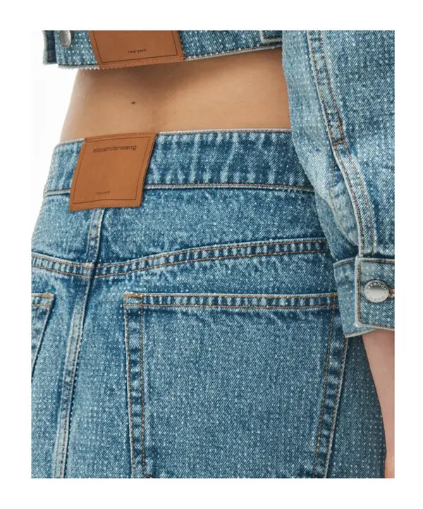 Alexander Wang Embellished Denim Miniskirt