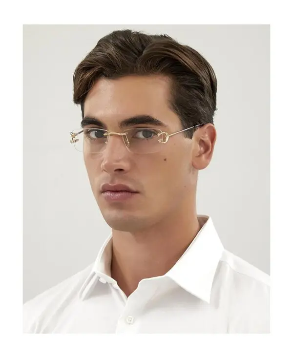 Cartier Rimless Rectangular Eyeglasses - White