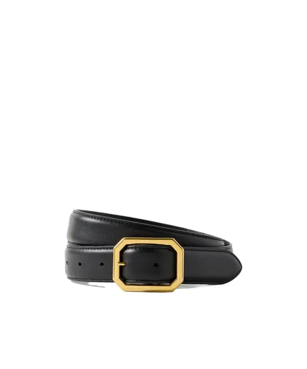 NILI LOTAN Anais Leather Belt - Black