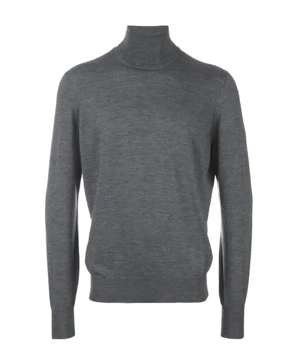 Brunello Cucinelli Long Sleeve Ribbed Turtleneck Jumper - Grey