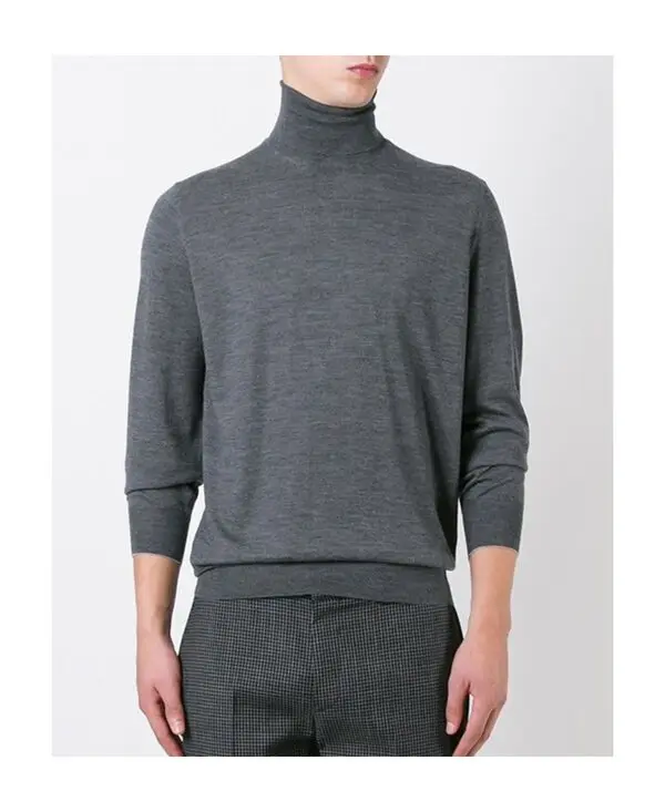 Brunello Cucinelli Long Sleeve Ribbed Turtleneck Jumper - Grey