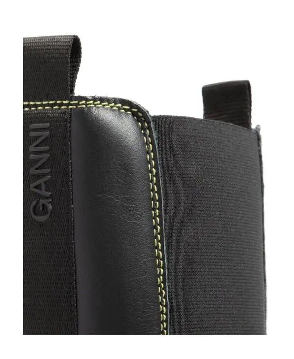 GANNI Knee High Chelsea Boots - Black