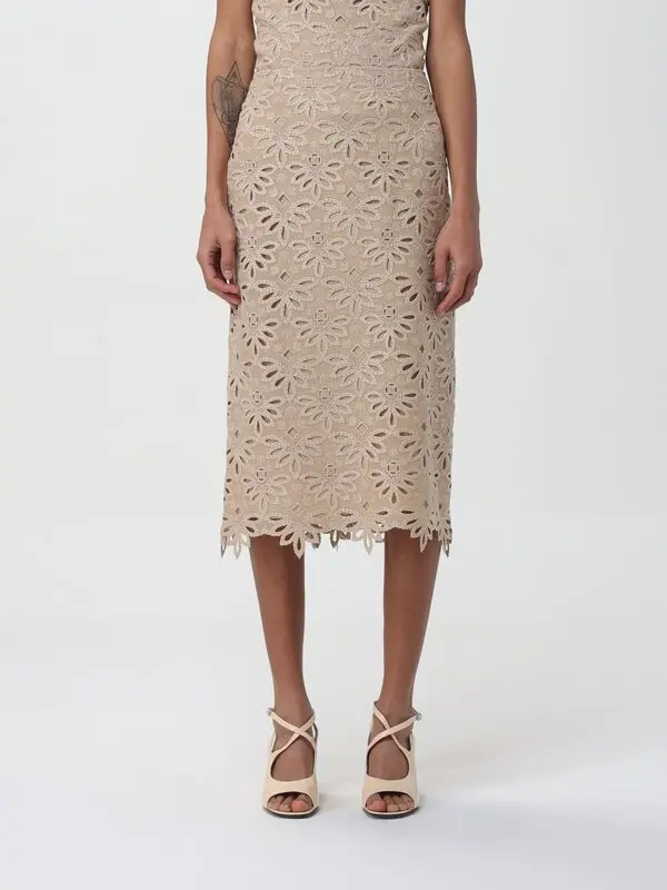 Ermanno Scervino Embroidered Cut-out Midi Skirt