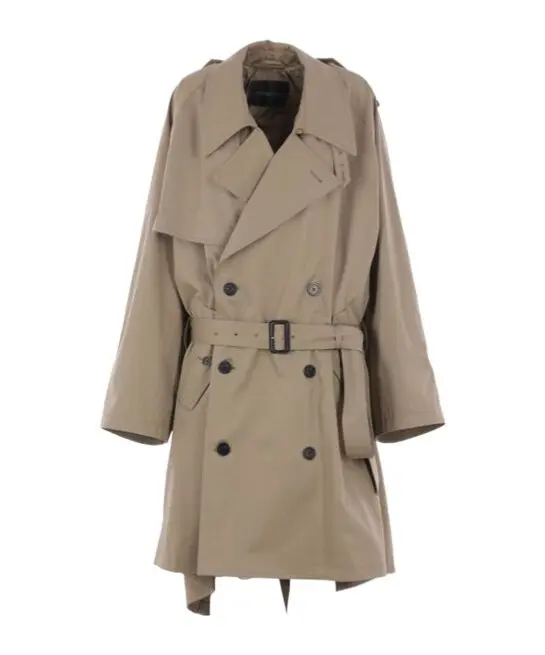 Balenciaga Double-breasted Belted Coat - Nude