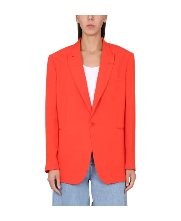 Aspesi Single-breasted Blazer With Lapel - Orange