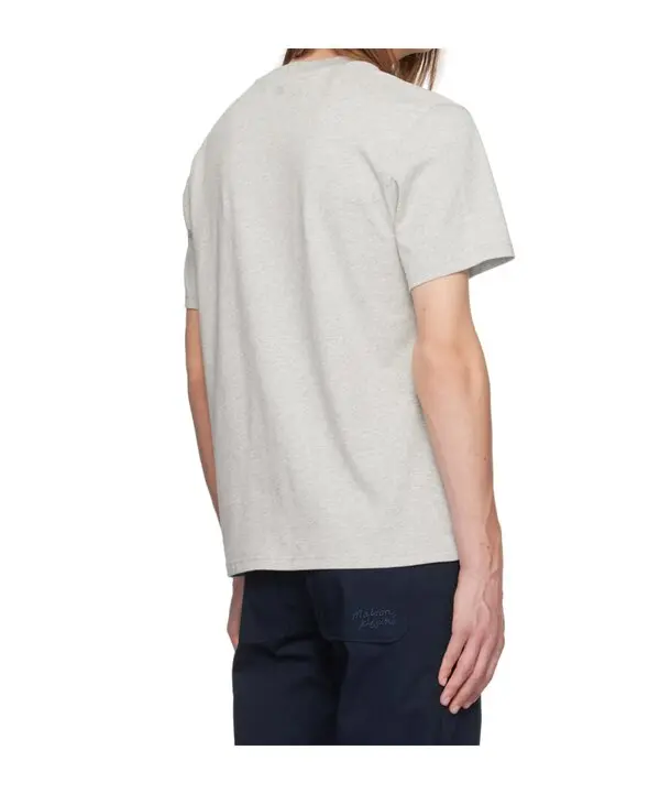 AMI Paris Logo Embossed Crewneck T-shirt - Heather Ash