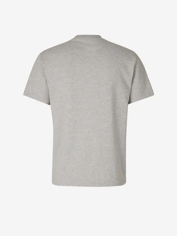 AMI Paris Logo Embossed Crewneck T-shirt - Heather Gray