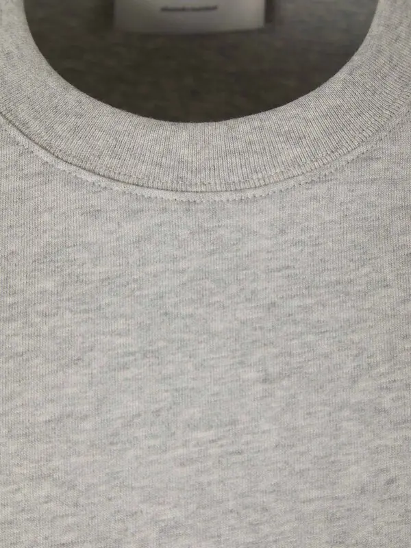 AMI Paris Logo Embossed Crewneck T-shirt - Heather Gray