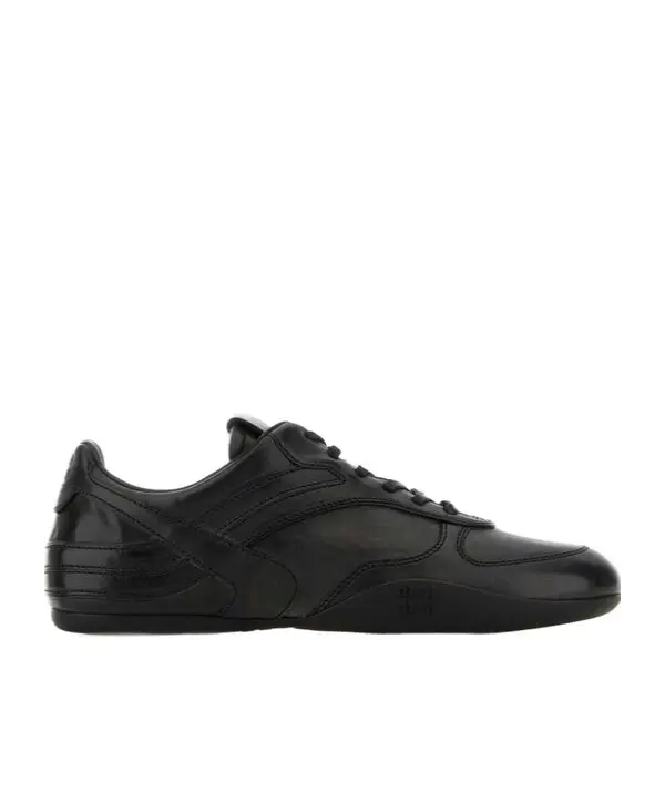 Miu Miu Round Toe Lace-up Sneakers - Black