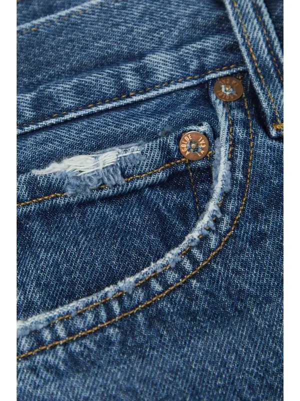 AGOLDE High Waisted Denim Shorts - Blue
