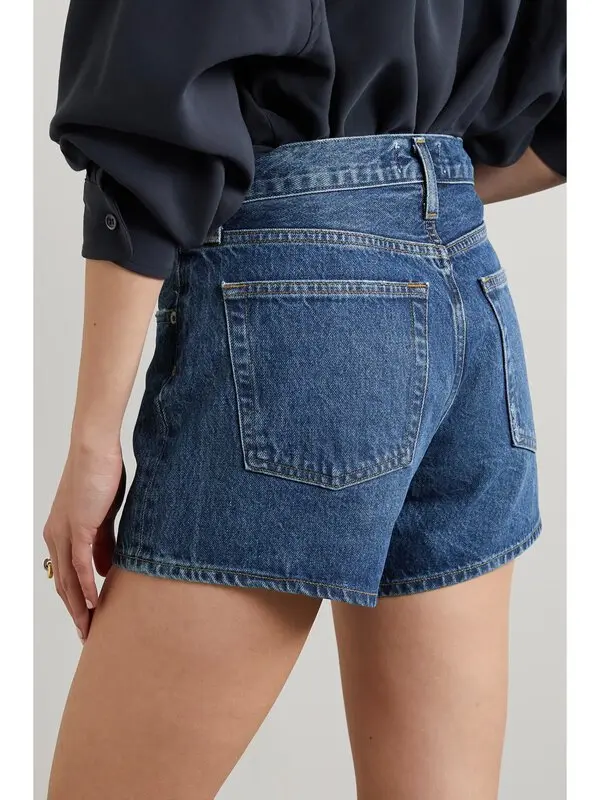 AGOLDE High Waisted Denim Shorts - Blue