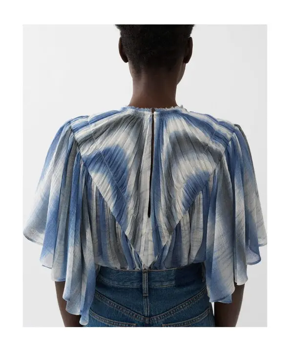Chloé Striped Ruffled Blouse