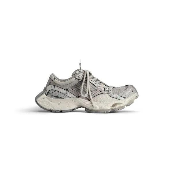 Balenciaga Stapler" Lace-up Sneakers - Beige/grey