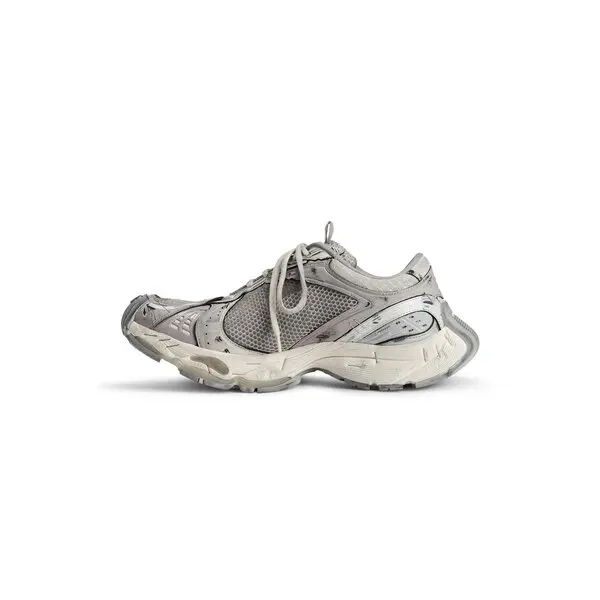 Balenciaga Stapler" Lace-up Sneakers - Beige/grey