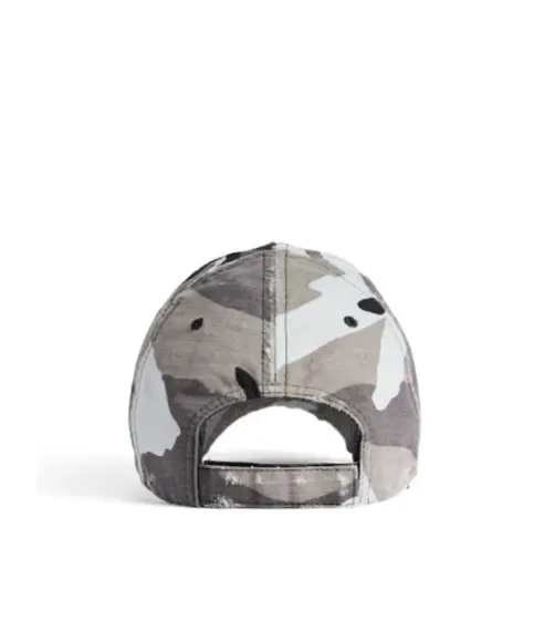 Balenciaga Logo Embroidered Camouflage Baseball Cap - Gray/black