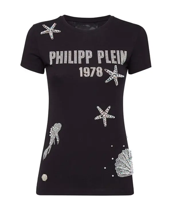 Philipp Plein Crystal Pattern Short-sleeved T-shirt - Black