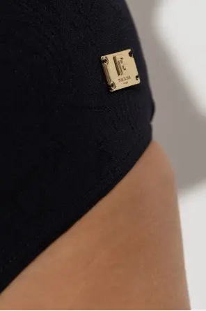 Balmain Ruffled Halterneck Swimsuit