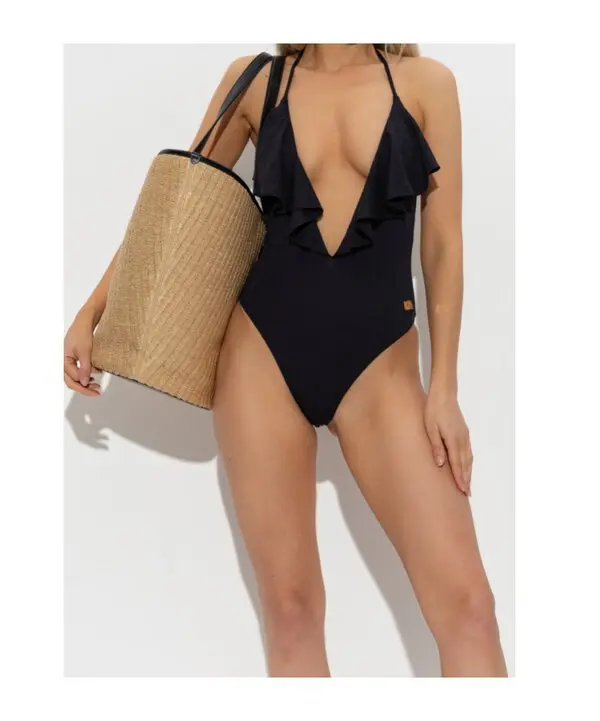 Balmain Ruffled Halterneck Swimsuit