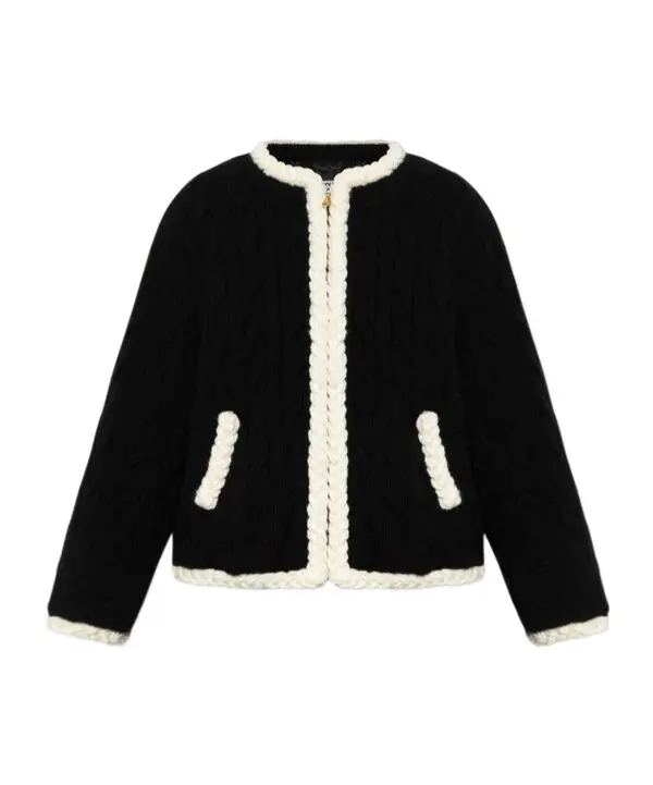 Moschino Contrasted Zip-up Jacket - Black