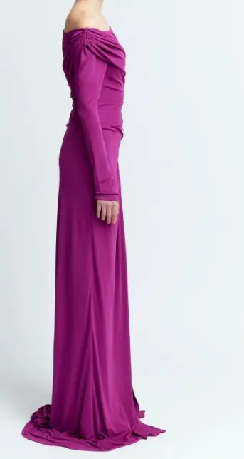 16Arlington One-shoulder Pleated Draped Maxi Dress