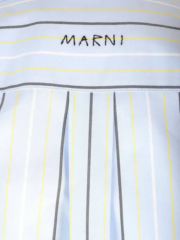 Marni Striped Long Sleeve Shirt With Lapel