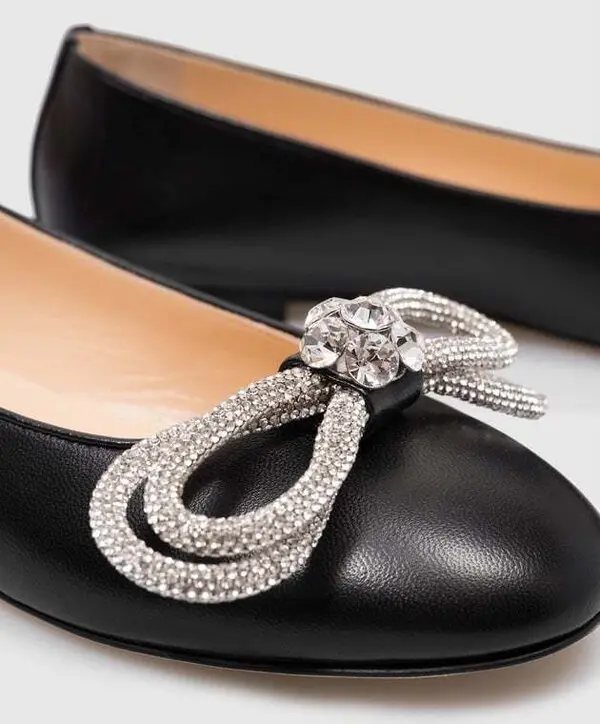 MACHMACH Round Toe Embellished Ballerinas