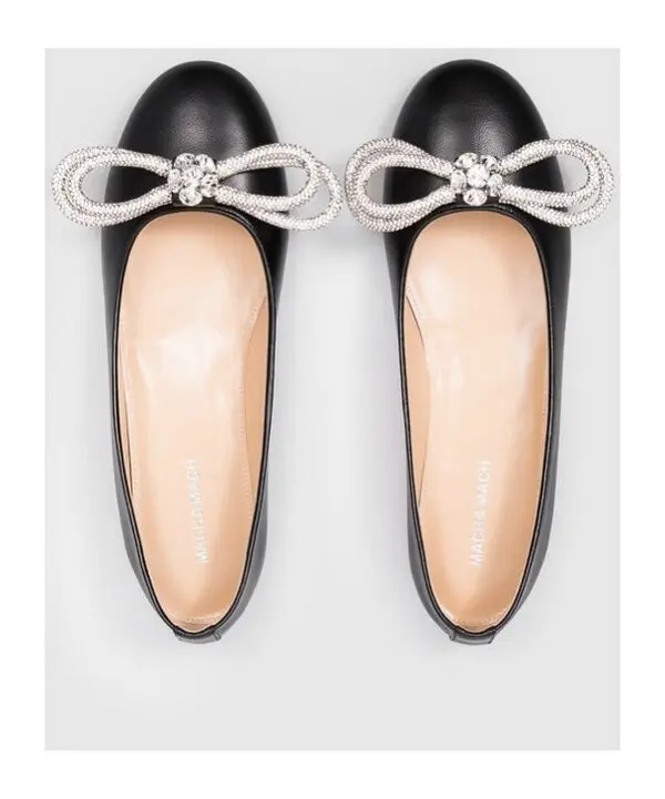 MACHMACH Round Toe Embellished Ballerinas