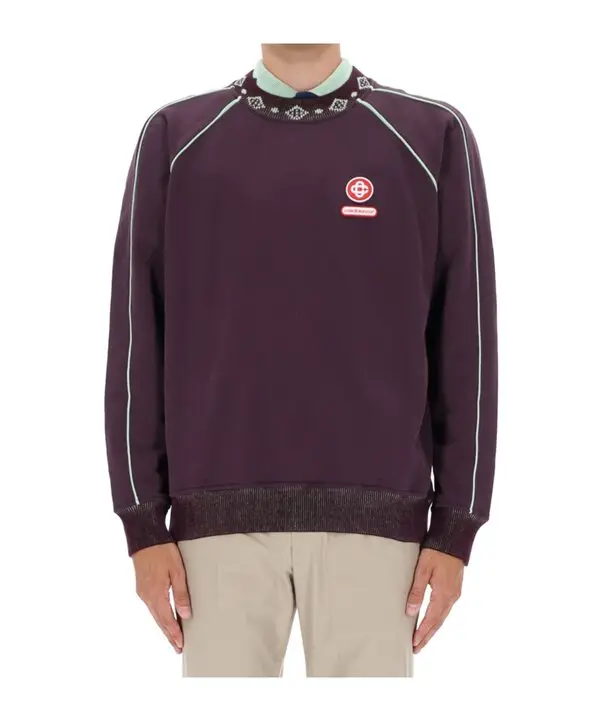 Casablanca Logo-trim Crewneck Sweatshirt - Black