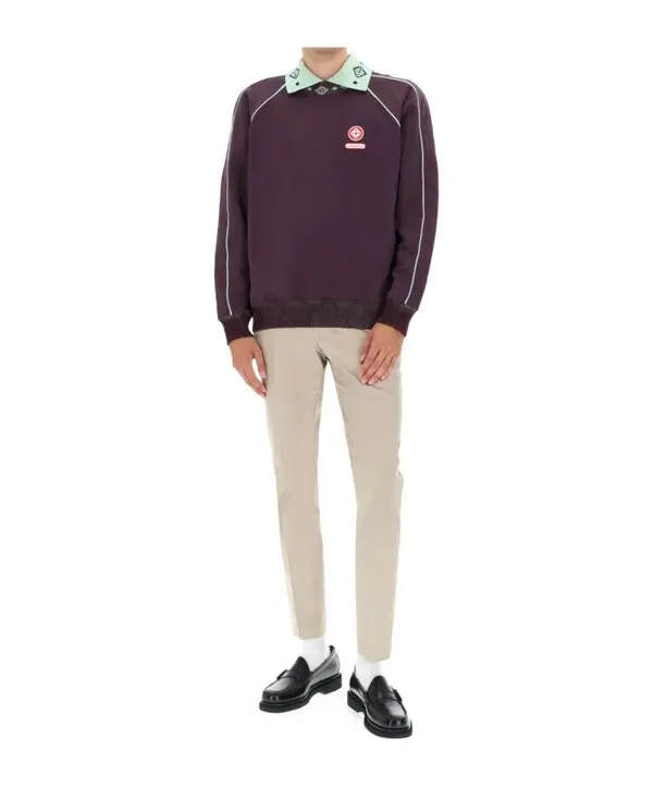 Casablanca Logo-trim Crewneck Sweatshirt - Black