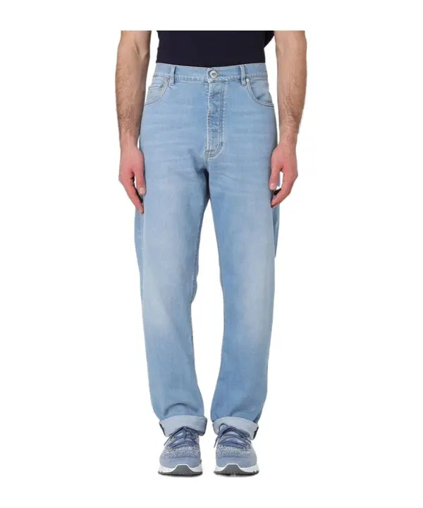 Brunello Cucinelli Logo Patch Jeans - Blue