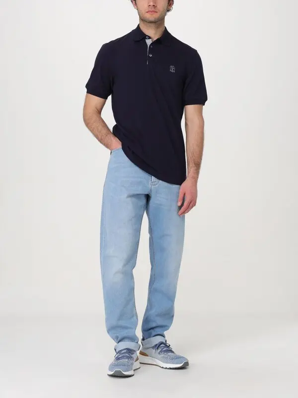 Brunello Cucinelli Logo Patch Jeans - Blue