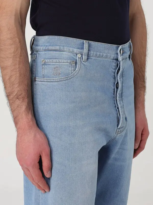 Brunello Cucinelli Logo Patch Jeans - Blue