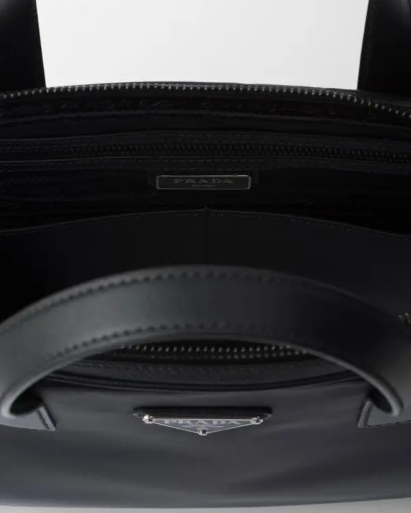 Prada Re-nylon Logo-triangle Zip-up Briefcase