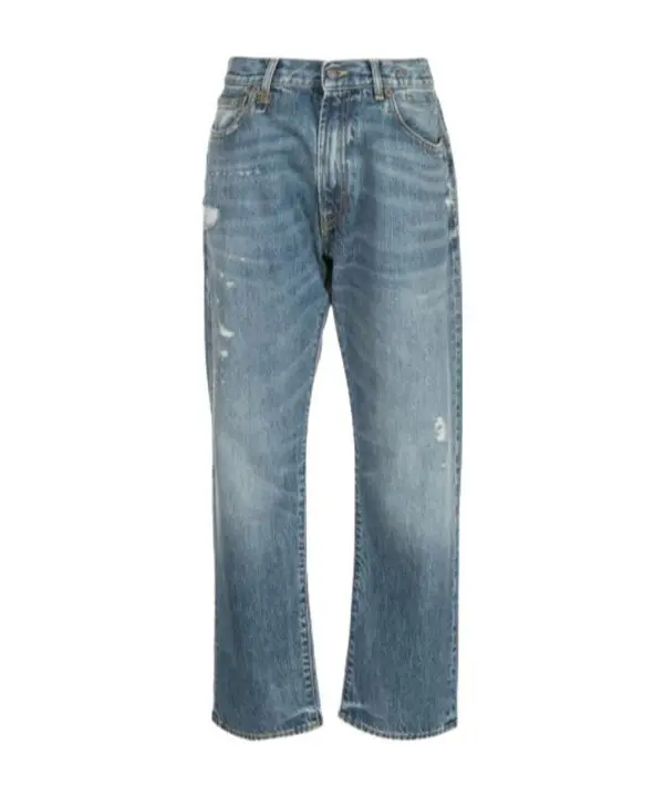R13 Logo Patch Boyfriend Jeans - Blue