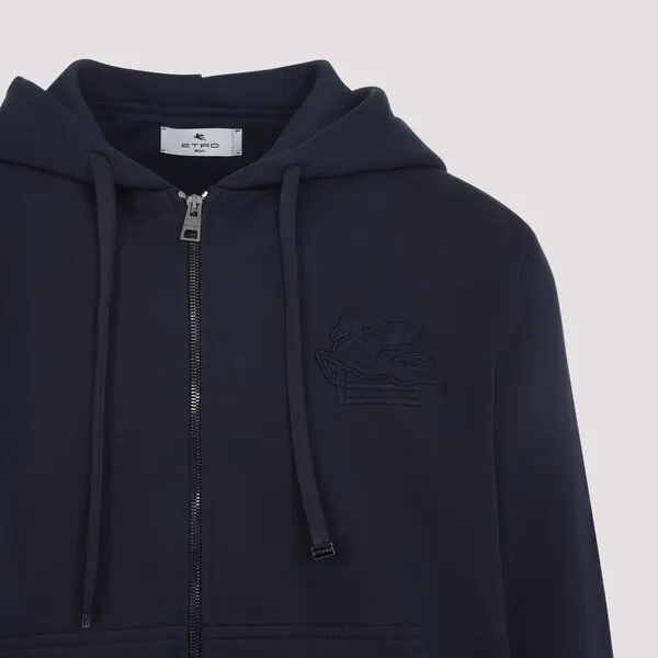 Etro Pegaso-motif Zip-up Hoodie - Black