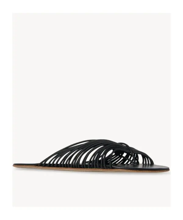 THE ROW Sara Strappy Flat Sandals - Black