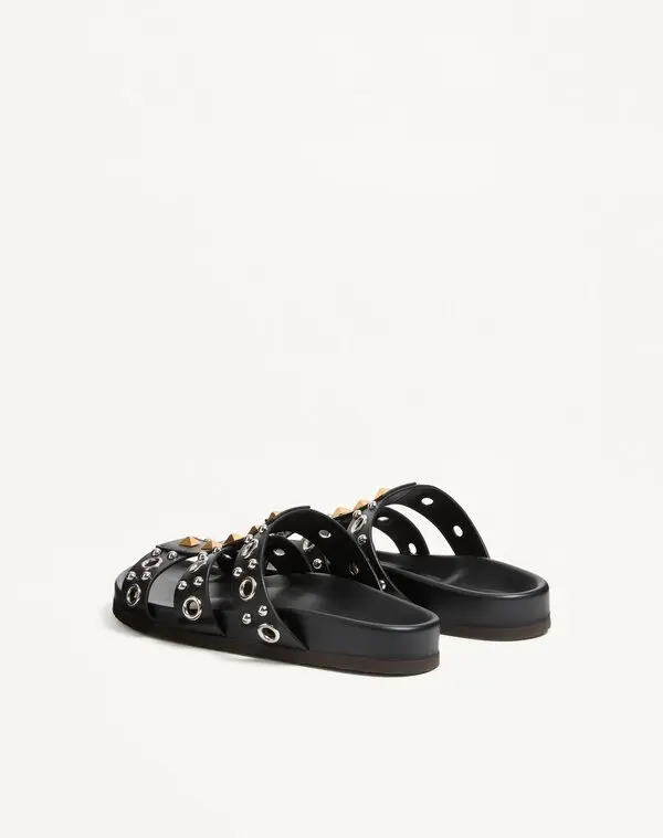 Valentino Garavani Studded Calfskin Slide Sandals