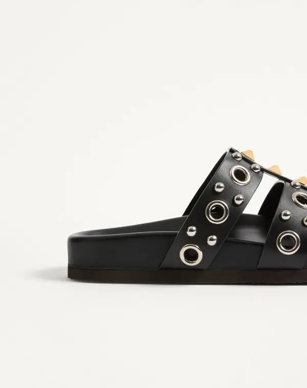 Valentino Garavani Studded Calfskin Slide Sandals