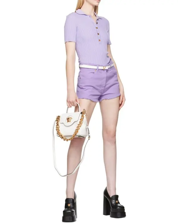 Versace La Medusa Small Top Handle Bag - White