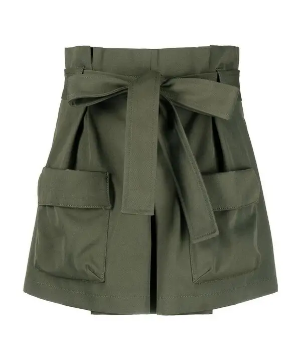 Red Valentino Belted Gabardine Shorts